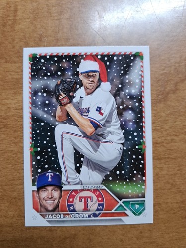 2023 Topps Holiday Jacob DeGrom Santa Hat SP Code 514 Rangers | eBay