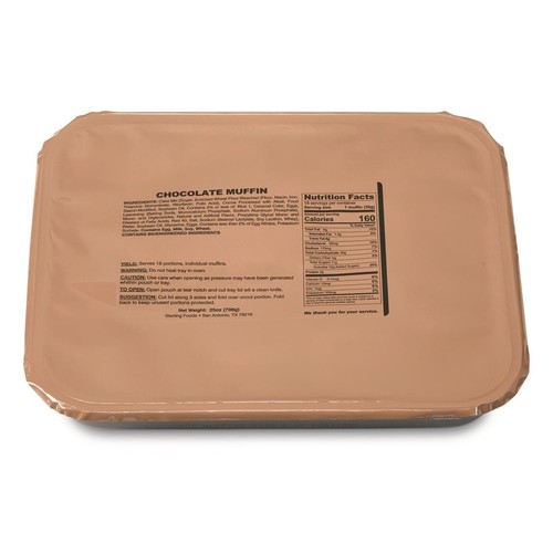Military Surplus Chocolate Muffin MRE Tray Pack Unitized Group Ration ...