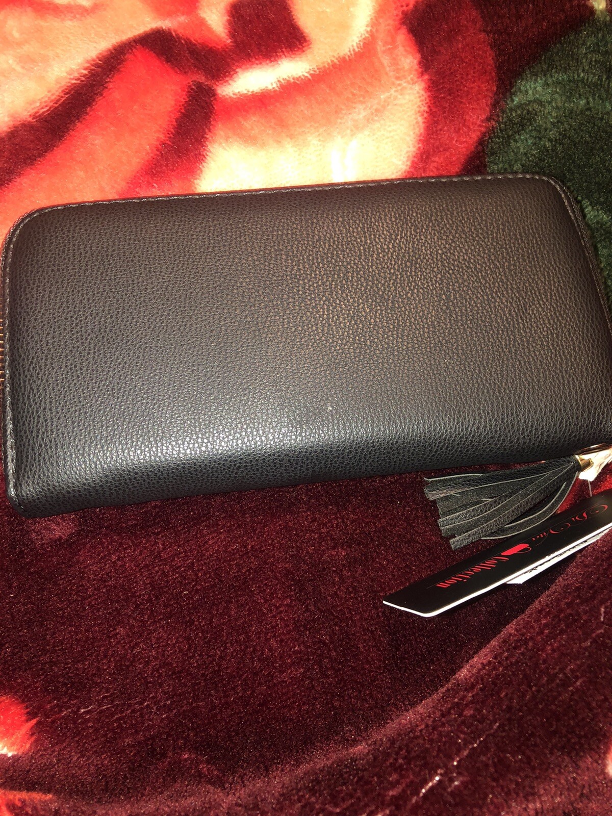 Essen Bella WOMEN'S ZIP AROUND 8x4 WALLET WRISTLET BLACK / | eBay