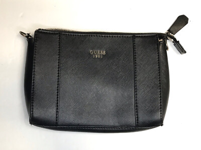 GUESS 1981 Black PVC Leather Crossbody Purse Bag [NO STRAP] | eBay