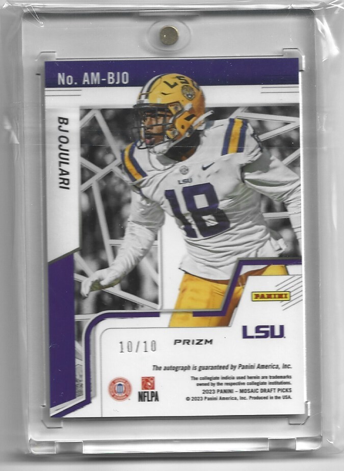 BJ OJULARI 2023 MOSAIC DRAFT PICKS AUTO GOLD #'D 10 /10 | eBay