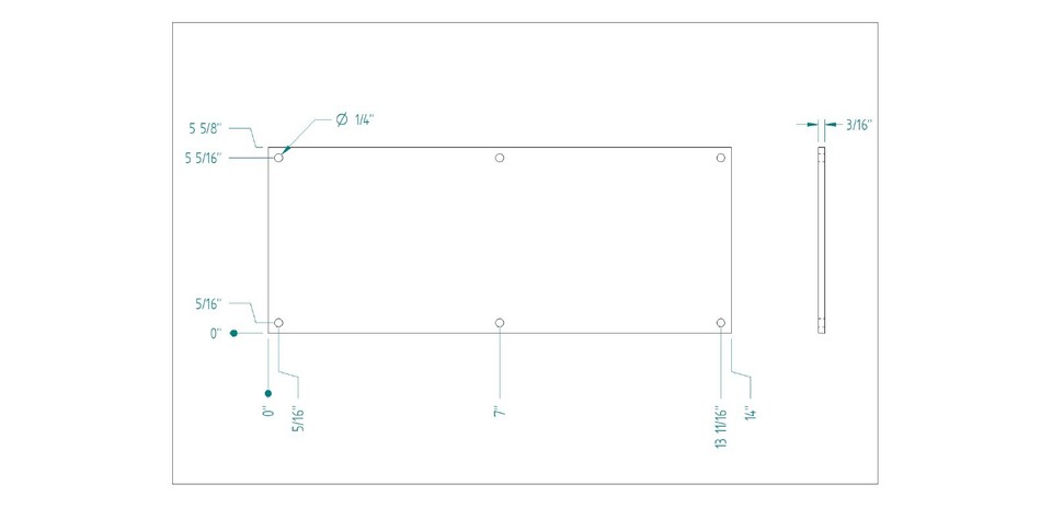 Lexan Panel, Pre-Drilled Mounting, 3/16" Thick X 14" X 5 5/8" Clear (5 ...
