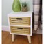 Small White Bedside Table Rustic Drawers Modern Retro Wooden Nightstand ...