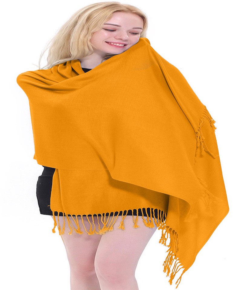 Princeton Orange Solid Color Shawl Pashmina Scarf Stole Wrap CJ Apparel ...
