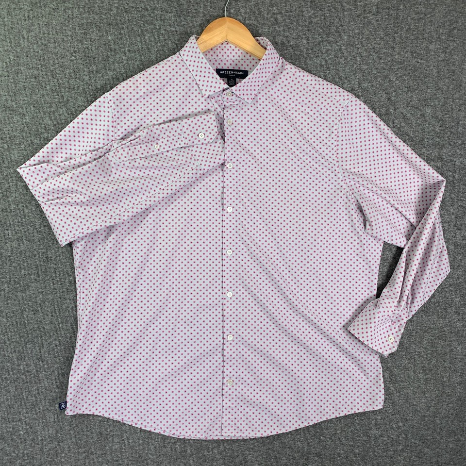 Mizzen Main Performance Shirt Men Extra Large Geometric Floral Classic ...