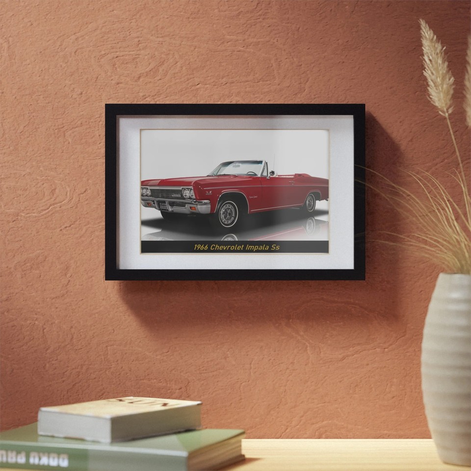 Iconic 1966 Chevrolet Impala SS Red Classic Car Poster - Legendary ...