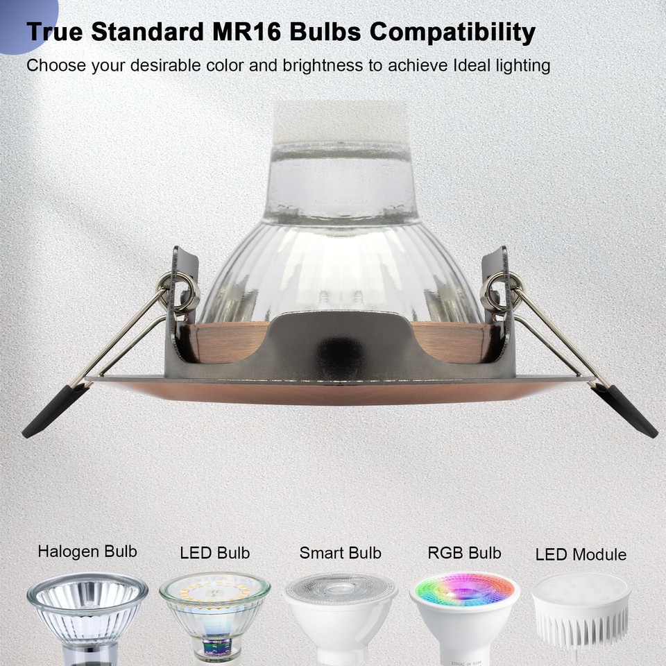 6 Pack Round Recessed Spotlights Trim Ring Fitting, Compatible with ...