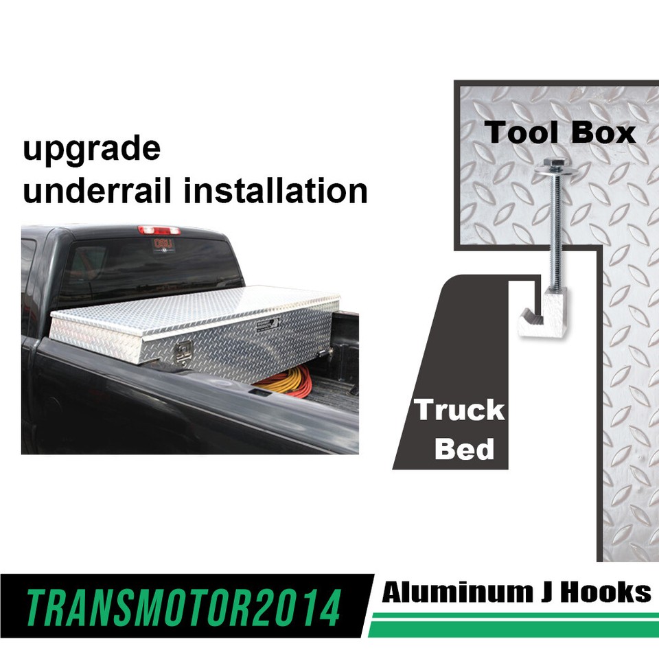 4 pcs Tool Box Mount J Hook Toolbox Pickup Rail Mounting Kit Clamp Tiedown Truck | eBay