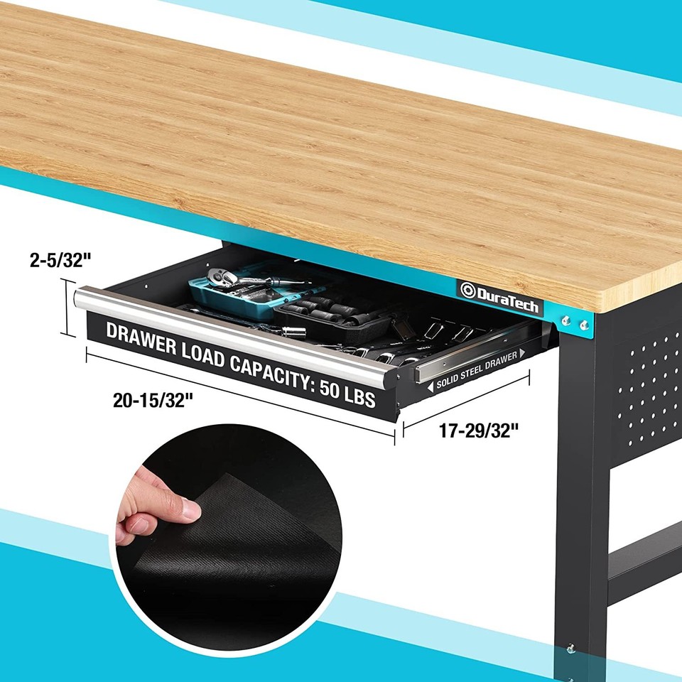 Workpro 72'' Multifunction Workbench Rubber Wooden Work Table 2000 LBS Load | eBay