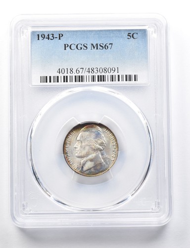 1943-P Jefferson Nickel MS67 PCGS Amazing Color *8765 | eBay
