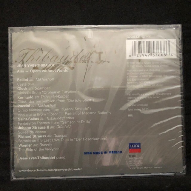 JEAN-YVES THIBAUDET: ARIA: OPERA WITHOUT WORDS NEW CD 28947576686| eBay