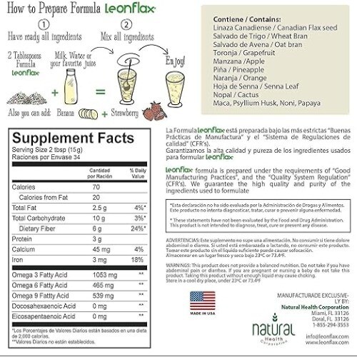 Leonflax, 100% Authentic Canadian Flax Seed, All-natural, High Fiber ...