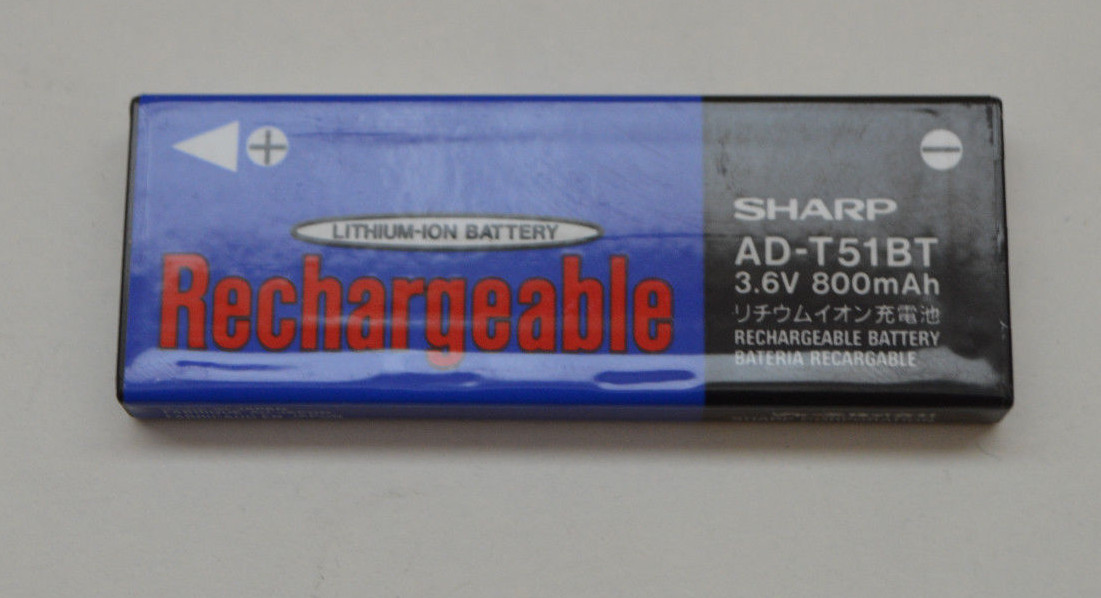 Vintage Sharp Battery AD-T51BT 3.6v 800 mAh Lithium-Ion Rechargeable Gumstick | eBay