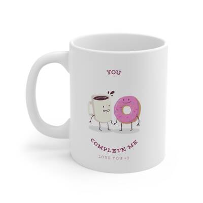 You Complete Me Love You Mug Funny Valentine Gift Coffee Ceramic Mug ...