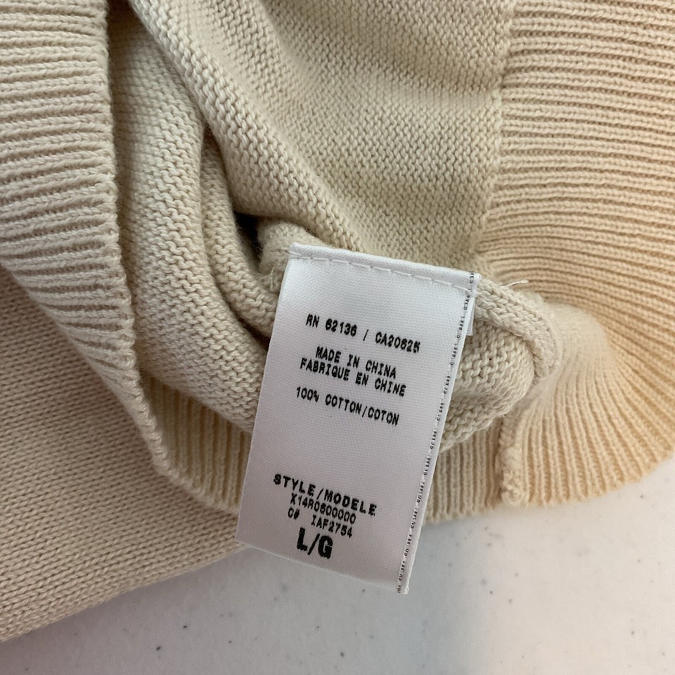 Vintage 90s GUESS USA Tan/beige V-neck Triangle Logo knit sweater Large ...