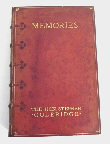 Memories by the Hon Stephen Coleridge Signed Binding + Letter Signed ...