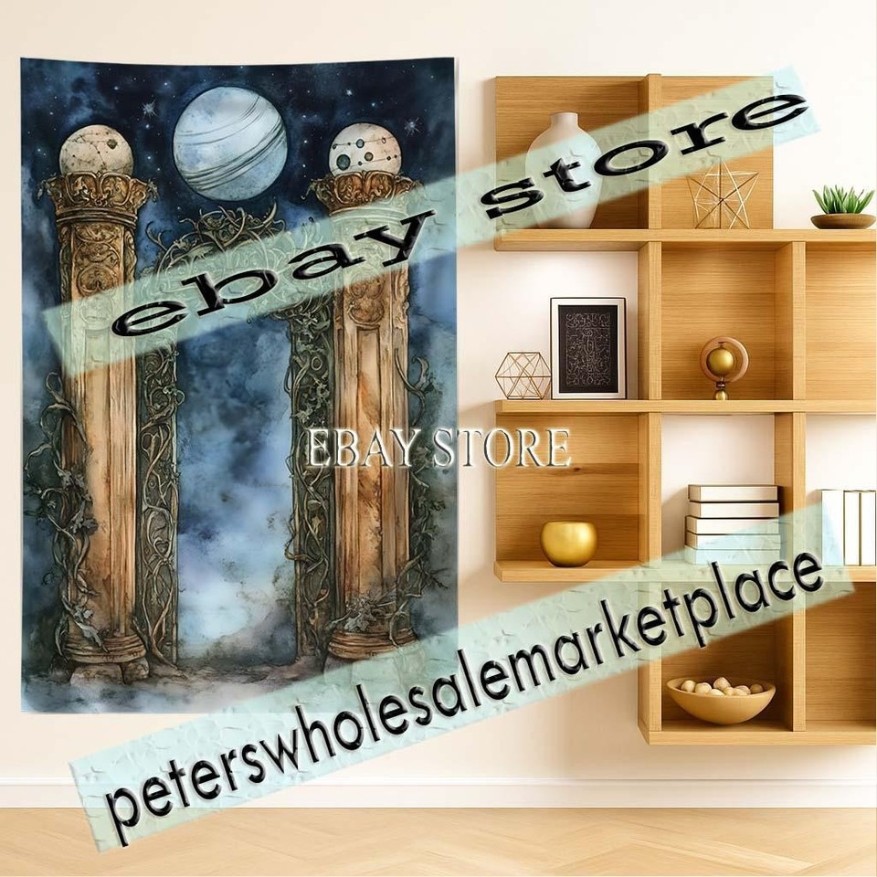 Star Pillars Tapestry Celestial Portal Towers Pagan spirituality art ...