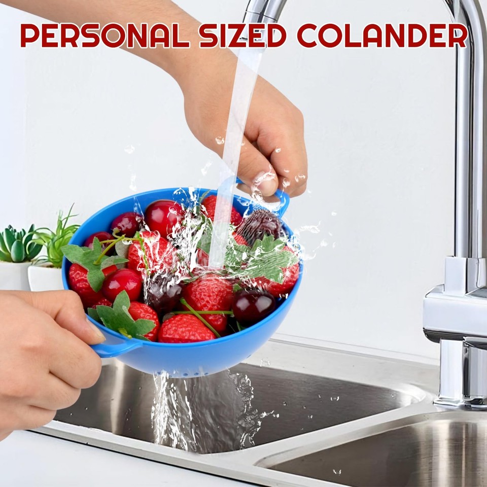 8 Pcs Mini Colander for Kitchen, Colored Plastic Strainer Small Fruit ...