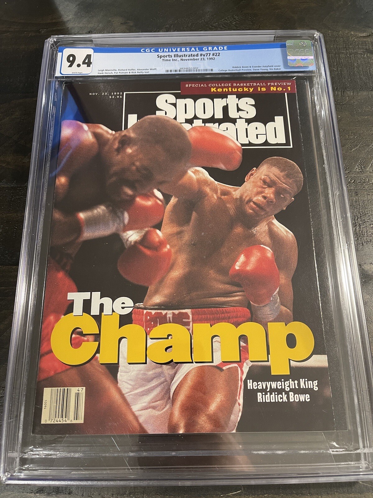 CGC 9.4 Newsstand Edition Sports Illustrated-Riddick Bowe-November 23 ...