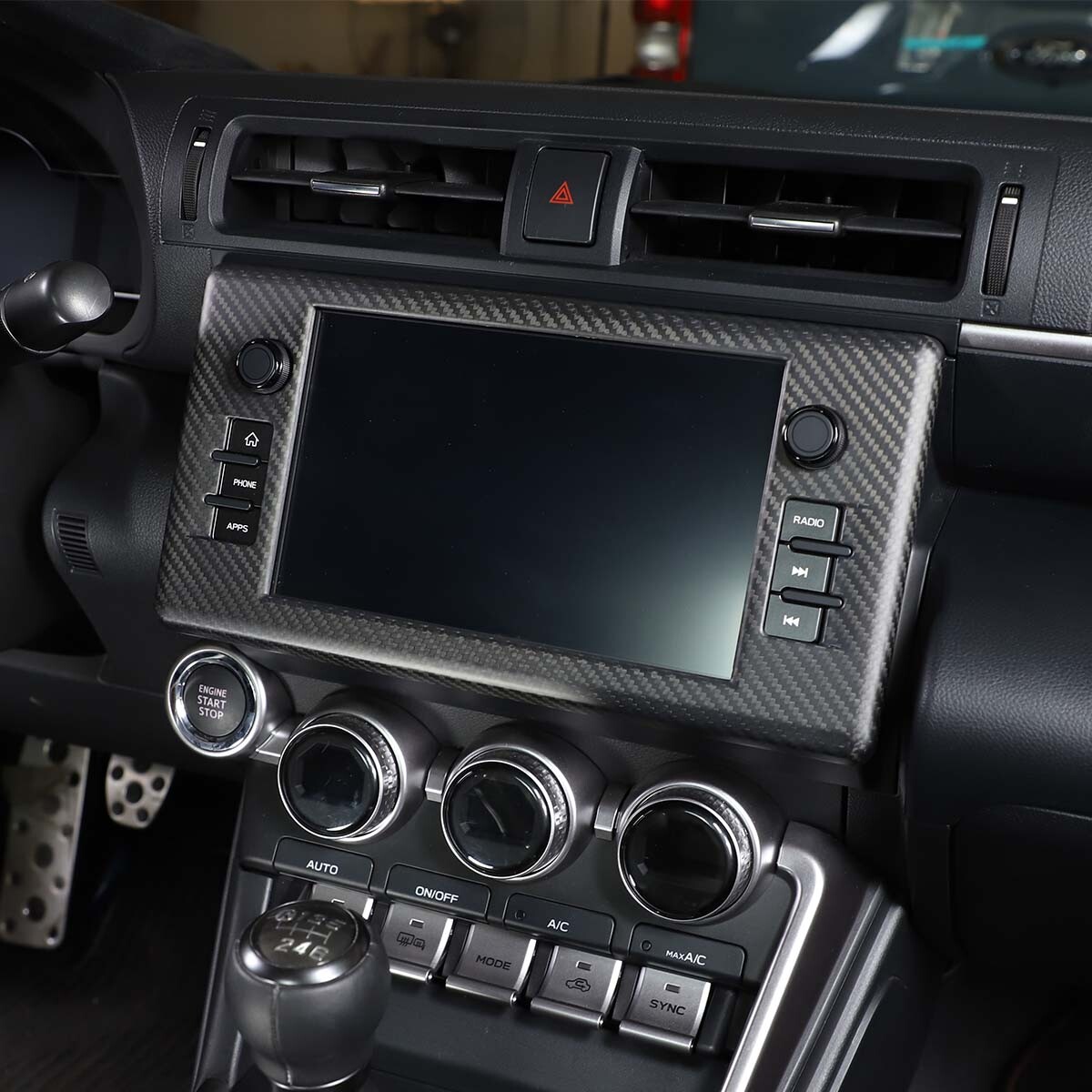 Fits GR86 Subaru BRZ 2022-25 Matt Real Carbon Fiber Navigation Frame ...