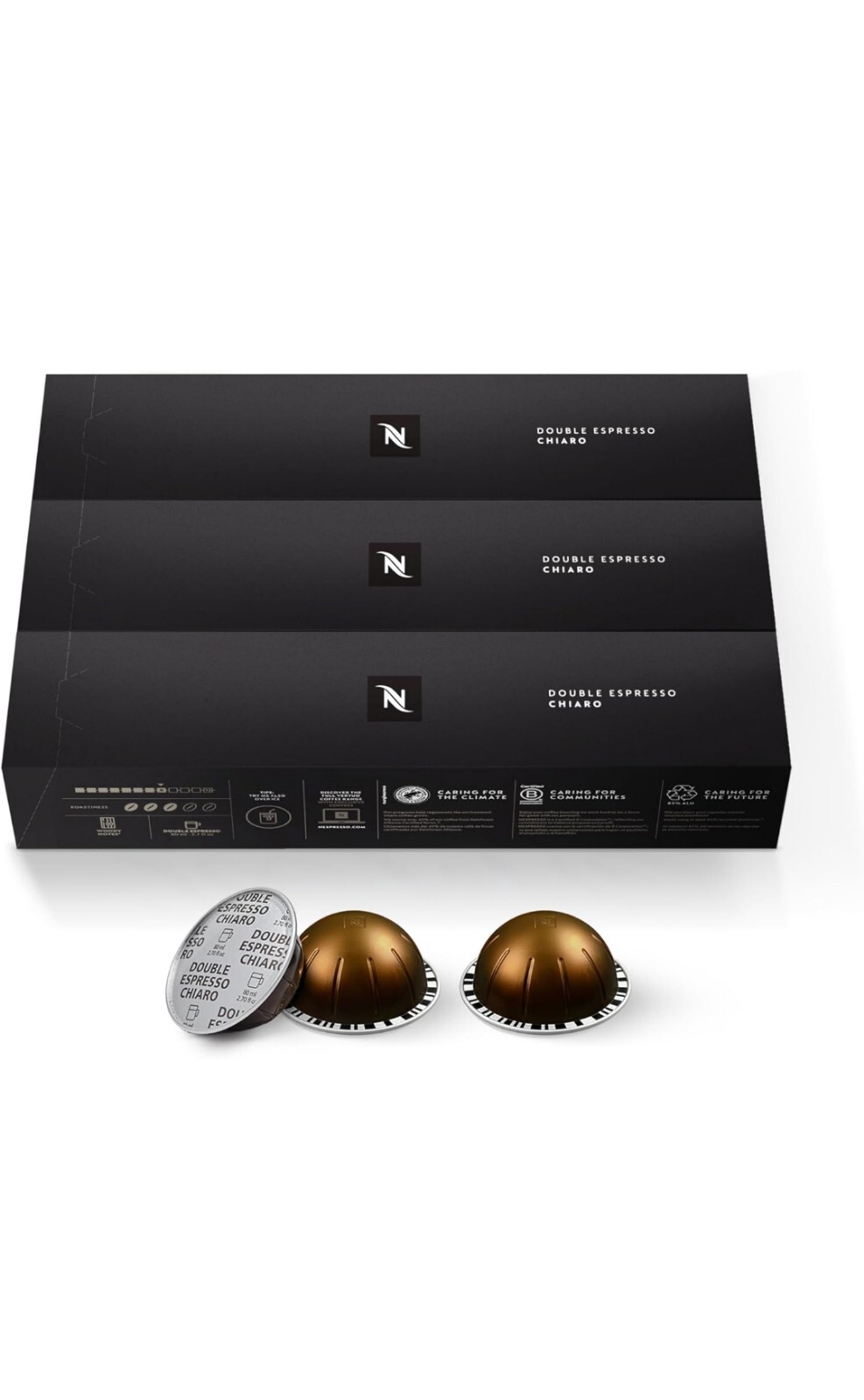 Nespresso Vertuo Double Espresso Chiaro Coffee 20 Capsules for sale ...