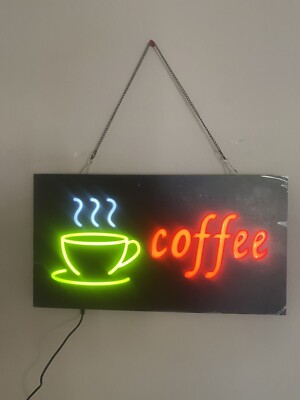 17x9” Let Ultra Bright Neon Sign Coffe Blinking And Standable Motion ...