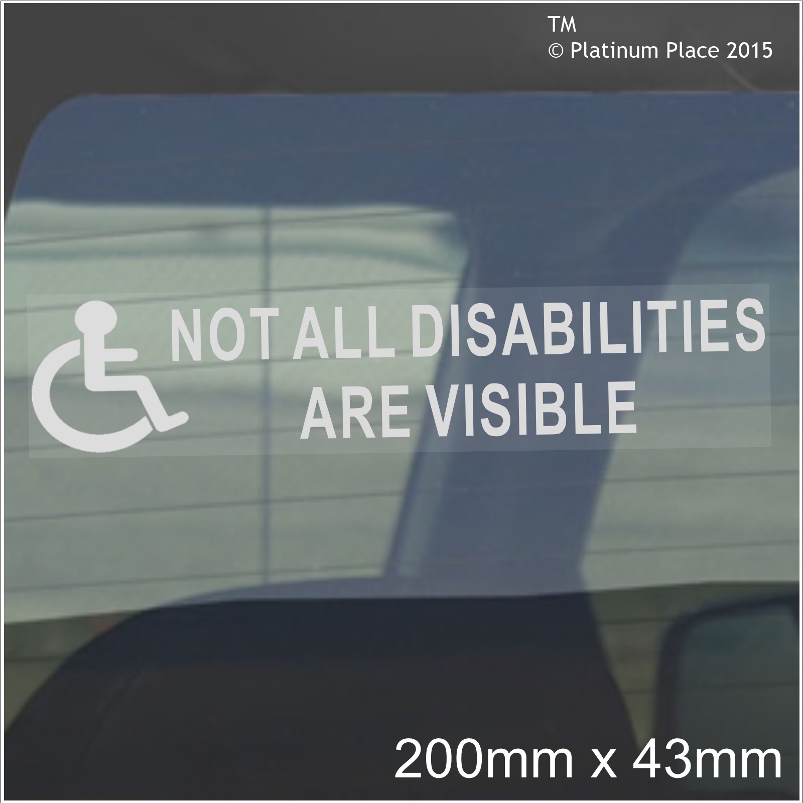 1 x Not All Disabilities are Visible Sign Disabled Window Stickers ...