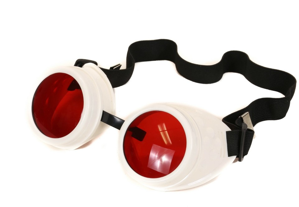 Red Lens Victorian Steampunk Goggles Glasses Welding Cyber Punk Gothic ...