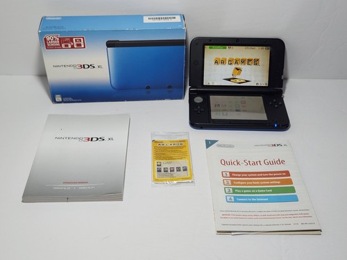 Nintendo 3DS XL Blue Console w/ Luigis Mansion Game - Yellowing Screen ...