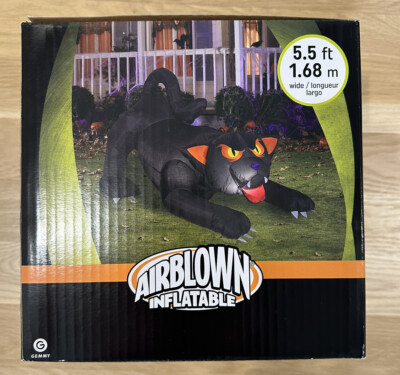 5.5’ Gemmy Airblown Inflatable Animated Cat Halloween Yard Decoration ...