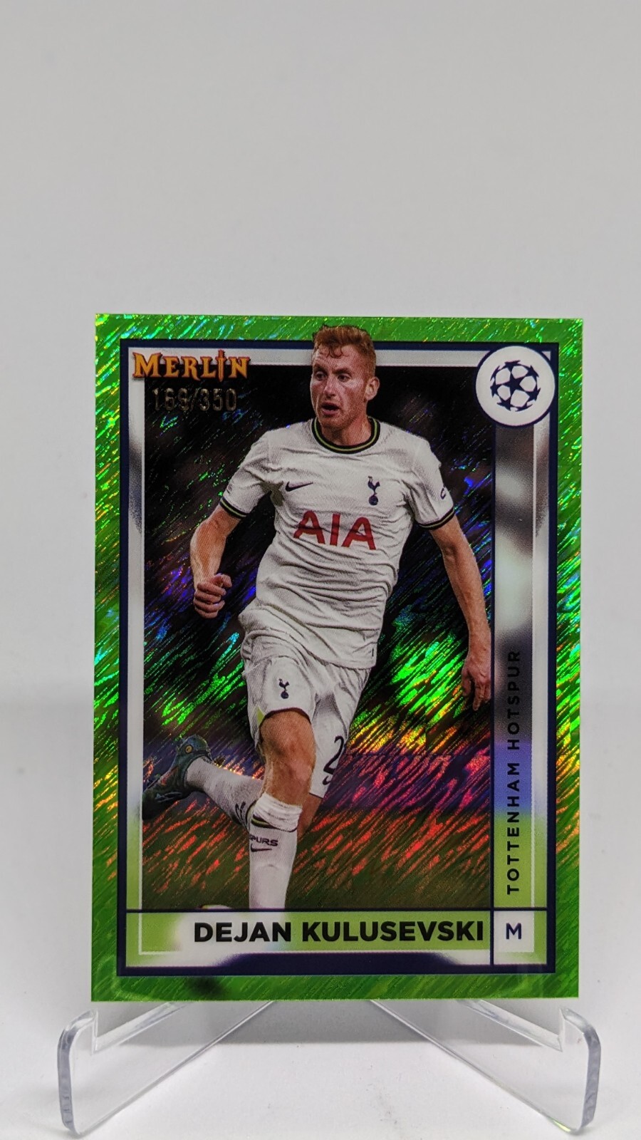2022-23 Topps Merlin Chrome UEFA Dejan Kulusevski Neon Green Shimmer ...