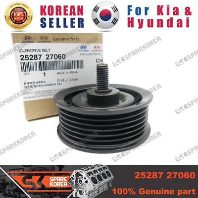Genuine/OEM 2528727060 IDLER-DRIVE BELT for Hyundai Tucson IX, IX35 10 ...