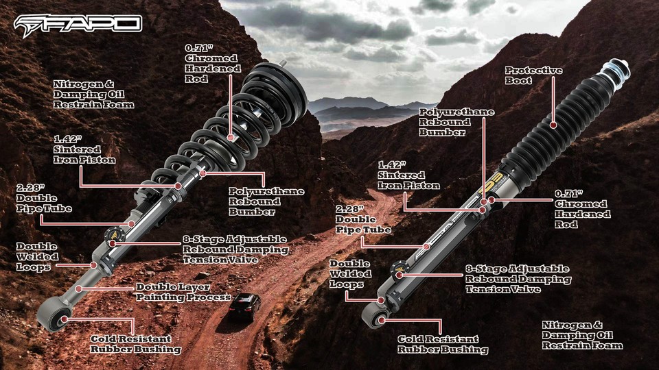 FAPO P3 8-Stage Full Set 5-6" Lift Struts For Lexus GX470 GX460 2003 ...