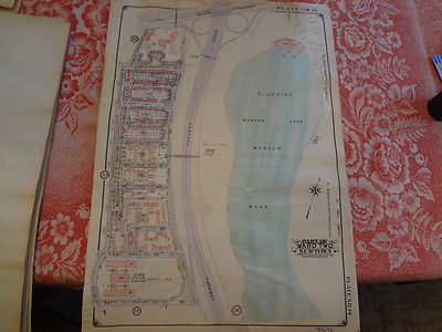 Rare Queens NY Corona Flushing Meadows Linen Backed Atlas Map LIRR ...