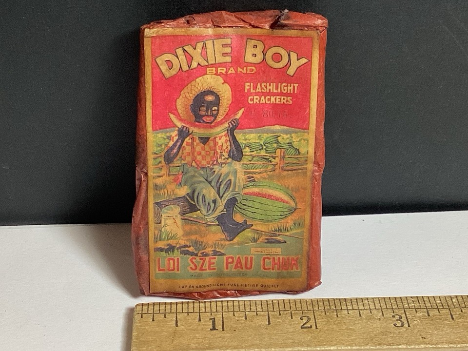 VINTAGE DIXIE BOY FIRECRACKER LABEL SEALED FLASHLIGHT CRACKERS 1 1/2 80 ...