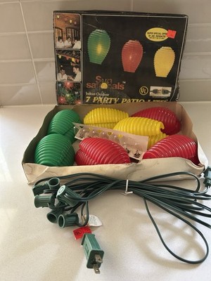 NOS Vintage 7 Lamp Lantern Patio Party Lights Tiki Beehive String in ...
