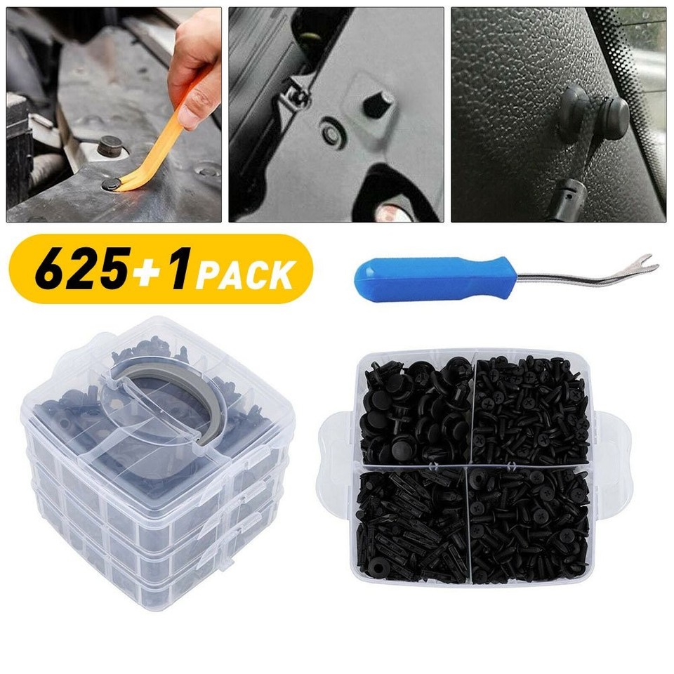 2set 625Pcs Auto Retainer Clips Car Fasteners Kit Set Push Pin Plastic ...