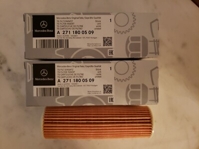 2X A 271-180-05-09, Genuine Mercedes-BENZ Engine Oil Filter OEM ...