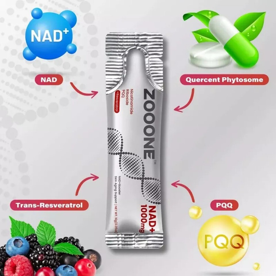 ZOOONE NR1000 - NAD+ Berry Flavor Drink Mix Supports Cellular Energy ...