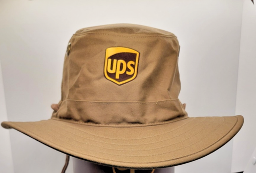 NOS--VINTAGE UPS POSTAL SERVICE BUCKET HAT SIZE LARGE BROWN SAFARI ...