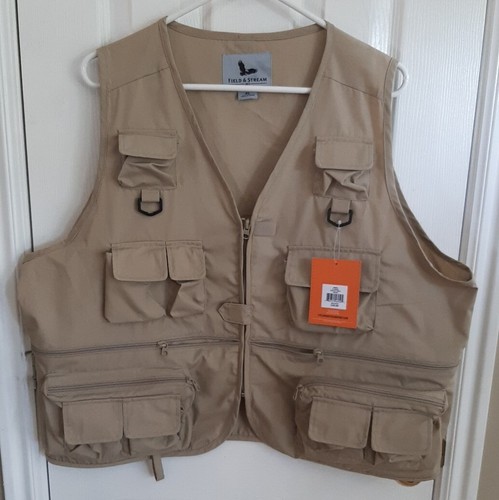 Field & Stream Fly Fishing Vest Multi Pocket Wading Vest Size XL Khaki ...