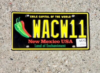 NEW MEXICO CHILI PEPPER REAL AUTHENTIC LICENSE PLATE AUTO NUMBER CAR ...