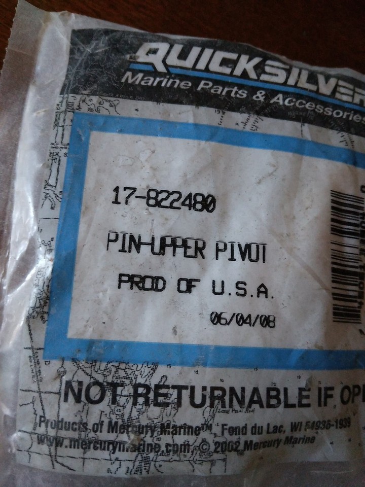 NEW OEM MERCURY QUICKSILVER PIN UPPER PIVOT # 17-822480 A2 | eBay