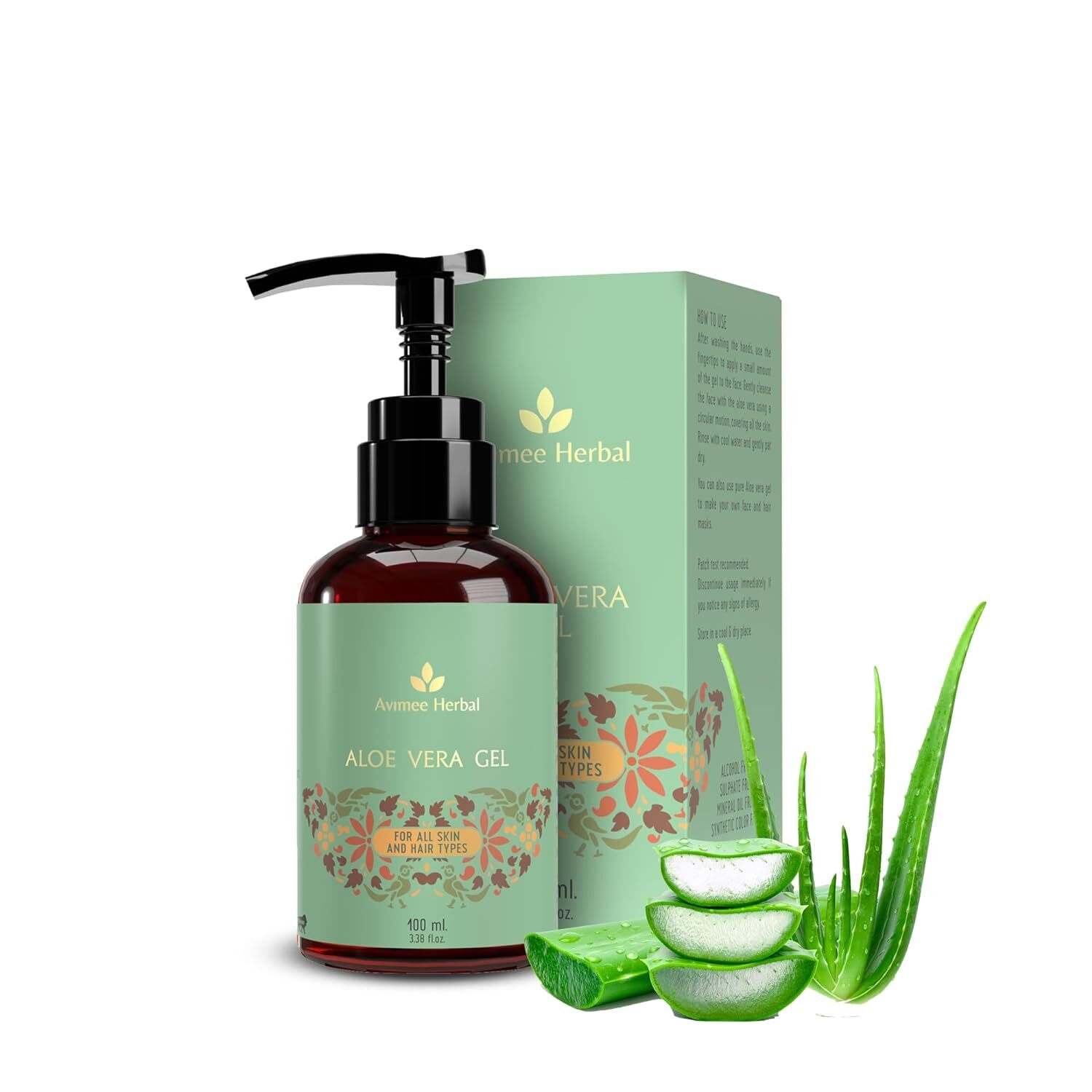 Avimee Herbal Pure Aloe Vera Gel for Hydrated & Moisturized Skin & Hair ...