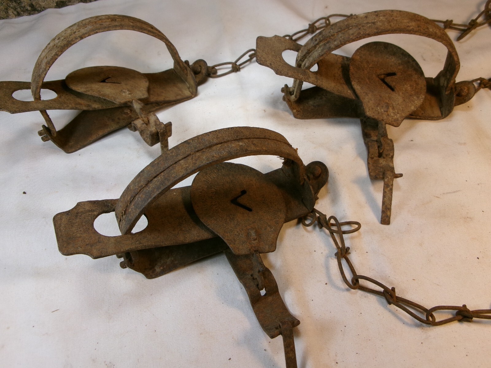 Lot of 3 Vintage Oneida Victor No.2 Jump Traps ~ Animal Trap Co Lititz ...