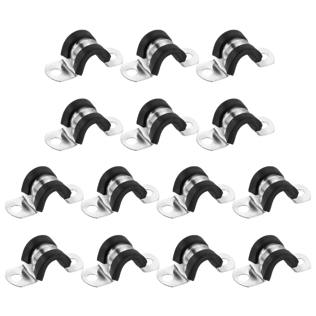 Uxcell EPDM Rubber Lined Pipe Clamps - 20mm Diameter, Stainless Steel ...