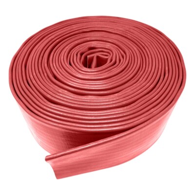 Gloxco 3" ID Red Heavy Duty Lay Flat PVC Discharge Hose, 100' Length | eBay