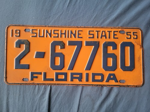 1955 Florida License Plate # 2 67760 Sunshine State | eBay
