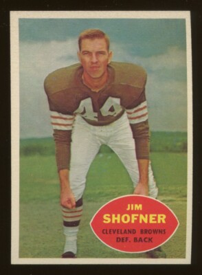 1960 Topps Football #29 Jim Shofner Rookie Cleveland Browns NM | eBay