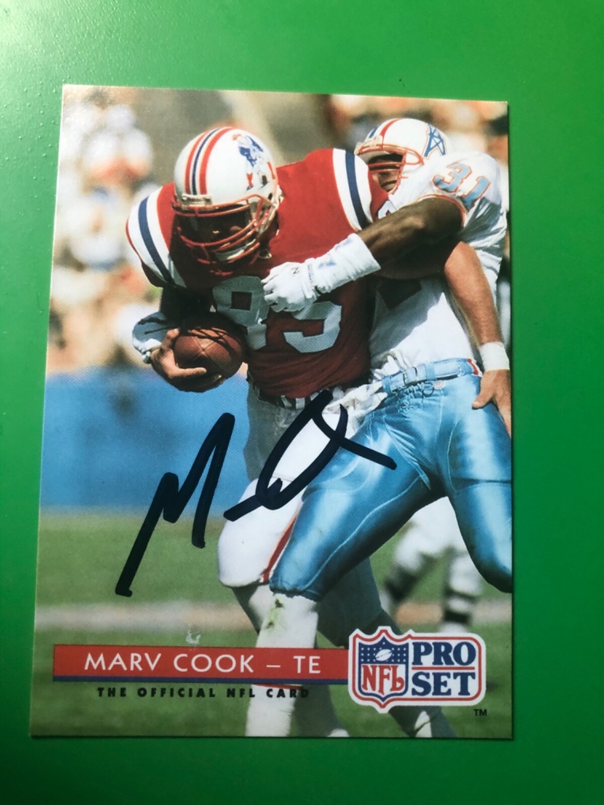 New England Patriots MARV COOK Signed Card | eBay